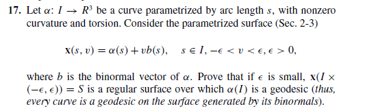 Let α:I→R3 ﻿be a curve parametrized by arc length s, | Chegg.com