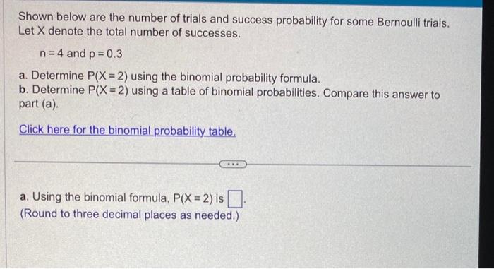 [Solved]: please help Shown below are the number of trials
