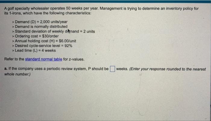 Solved A: In pictureB: The target inventory level should | Chegg.com