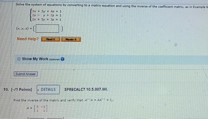 Solved Solve the system of equations by converting to a | Chegg.com