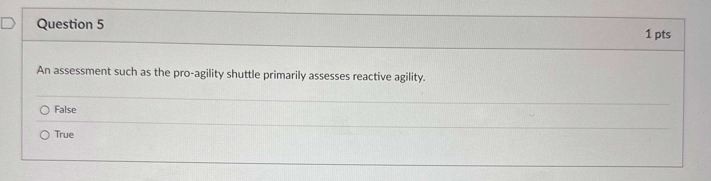 Solved Question 51 ﻿ptsAn assessment such as the pro-agility | Chegg.com