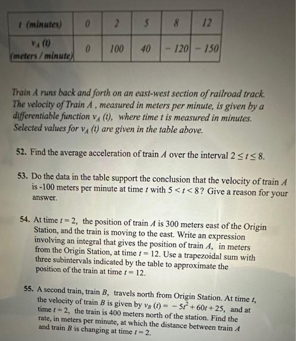Solved Train A runs back and forth on an east-west section | Chegg.com