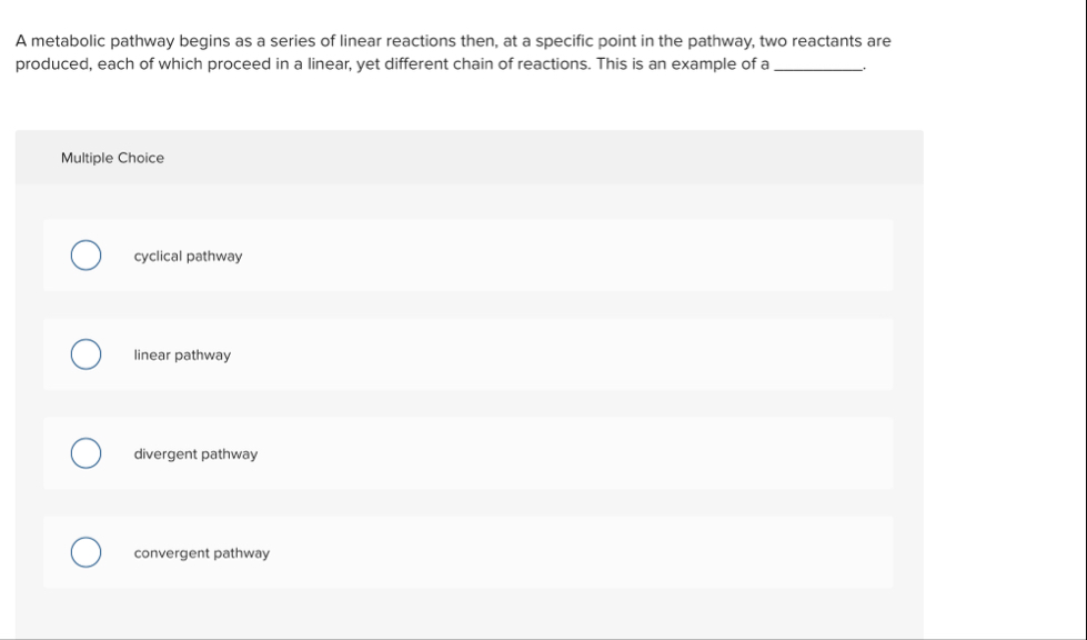Solved A metabolic pathway begins as a series of linear | Chegg.com
