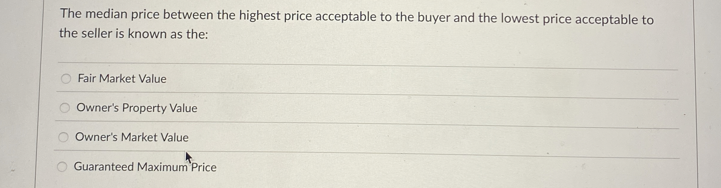 Solved The median price between the highest price acceptable | Chegg.com