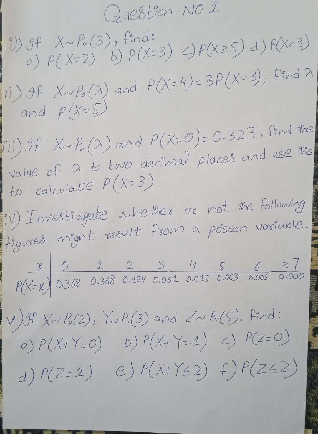 Solved Use poisson distribution and mention each step | Chegg.com