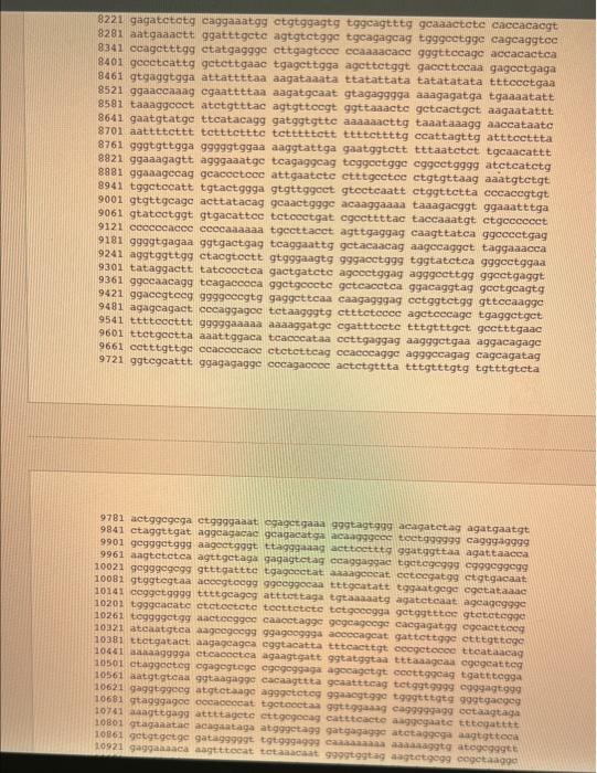 2. Highlight in LIGHT YELLOW color the DNA sequences | Chegg.com