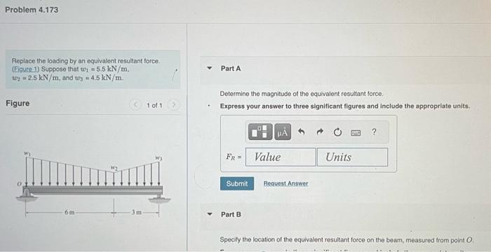 Solved Replace the loading by an equivalent resultant force. | Chegg.com