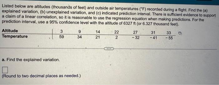 Solved Also part b) find the unexplained variation (round to | Chegg.com
