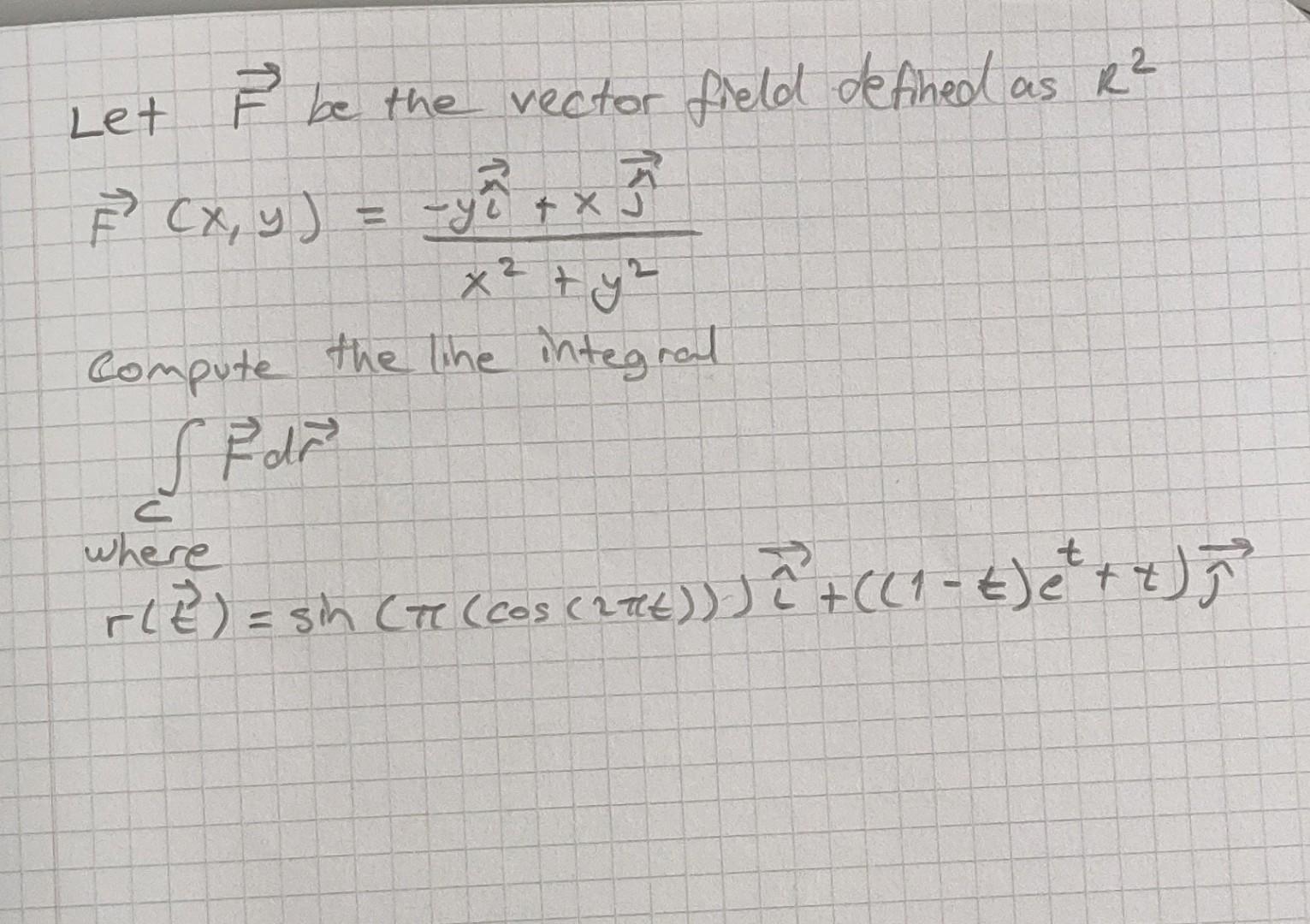 Solved Let F be the vector field defined as R2 | Chegg.com