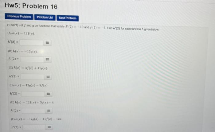 Solved Hw5: Problem 16 Previous Problem Problem List Next | Chegg.com
