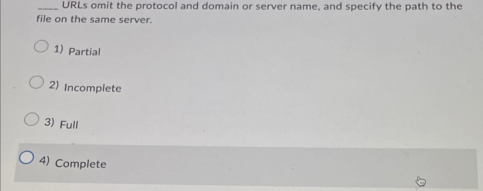 Solved URLs omit the protocol and domain or server name, and | Chegg.com