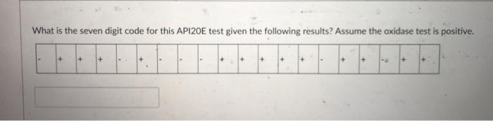 Solved What is the seven digit code for this API20E test | Chegg.com