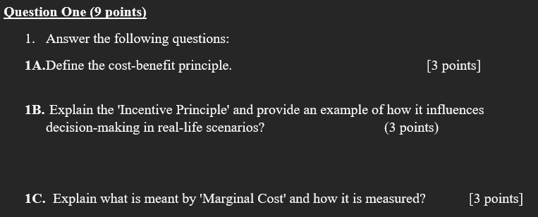 Solved Question One (9 points)Answer the following | Chegg.com Solved Question One (9 points)Answer the following | Chegg.com