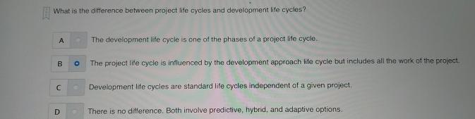 Solved What is the difference between project life cycles | Chegg.com
