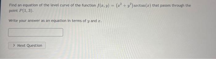 Solved Find an equation of the level curve of the function | Chegg.com