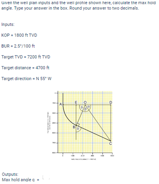 [Solved]: Given the well plan inputs and the well protile sh