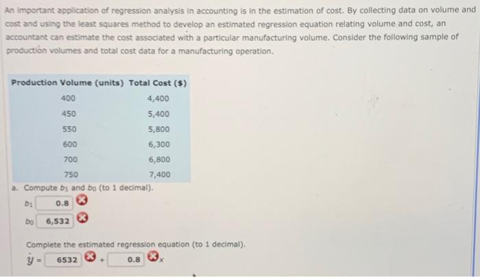 Solved An important application of regression analysis in | Chegg.com