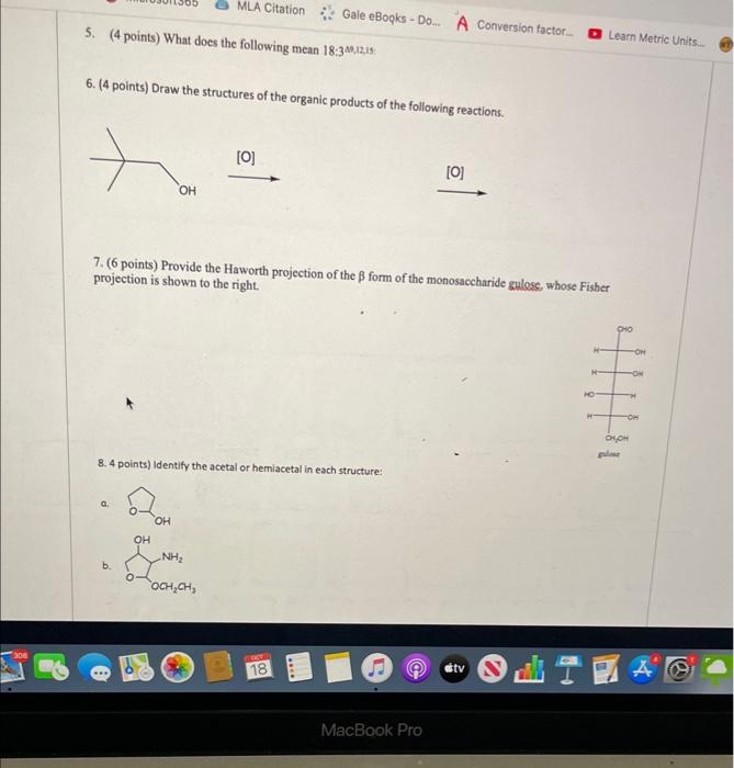 Solved 1. (6 points) Determine the molecular formula and how | Chegg.com