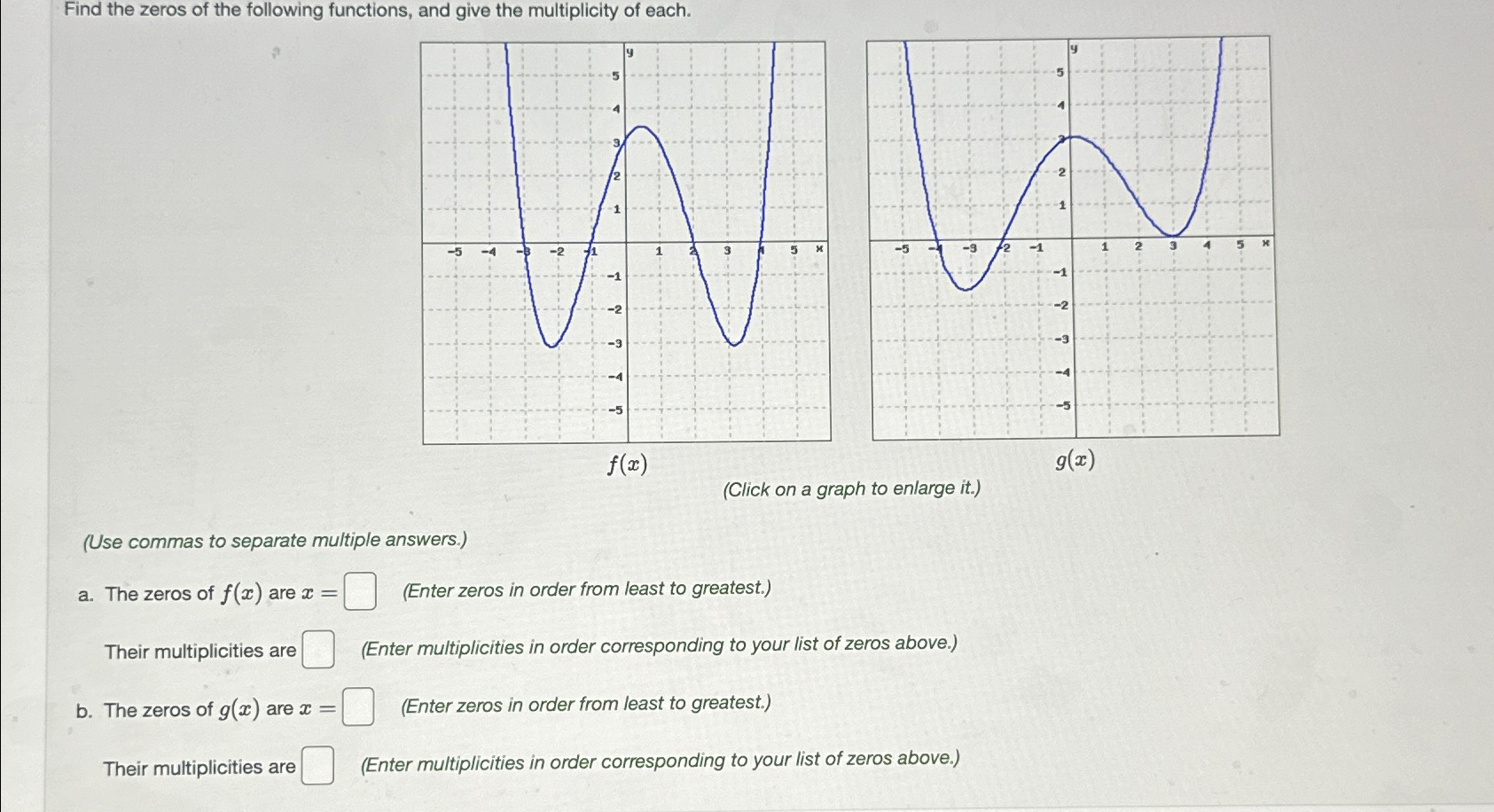 Solved Find the zeros of the following functions, and give | Chegg.com