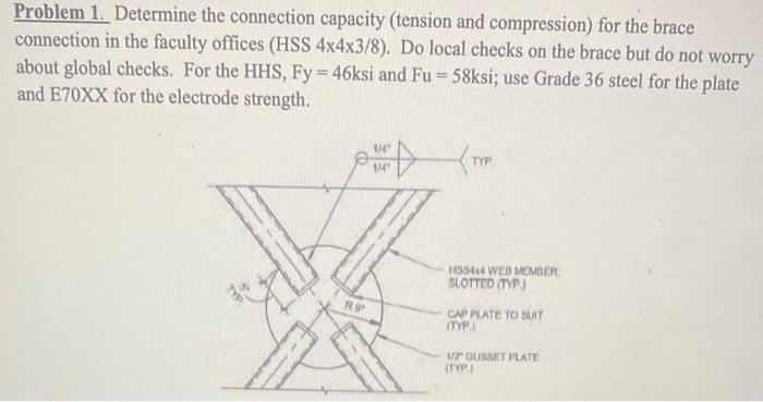 Solved Problem 1. Determine the connection capacity (tension | Chegg.com