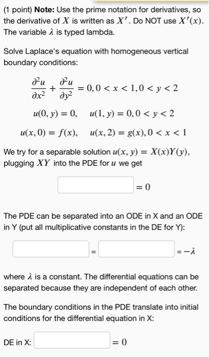 Solved (1 point) Note: Use the prime notation for | Chegg.com