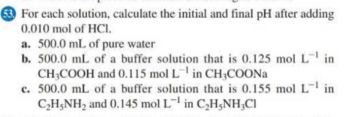 Solved 3. For each solution, calculate the initial and final | Chegg.com
