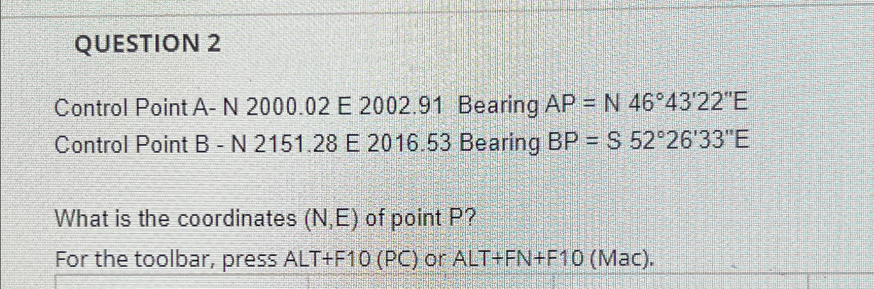 Solved QUESTION 2Control Point A- ﻿N 2000.02 ﻿E 2002.91 | Chegg.com