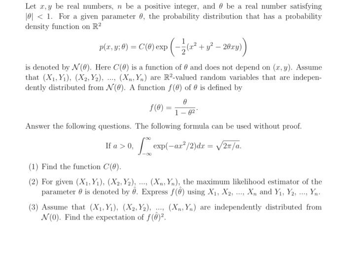 Solved Let \\( x, y \\) be real numbers, \\( n \\) be a | Chegg.com