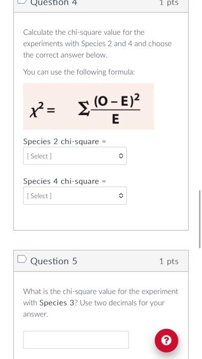Solved Calculate the chi-square value for the experiments | Chegg.com