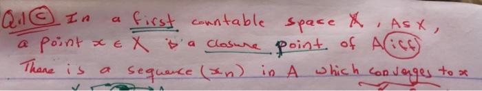 Solved this is topology , in a first countable space X , | Chegg.com