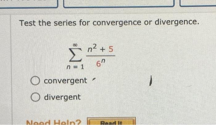 Solved Test the series for convergence or divergence. | Chegg.com