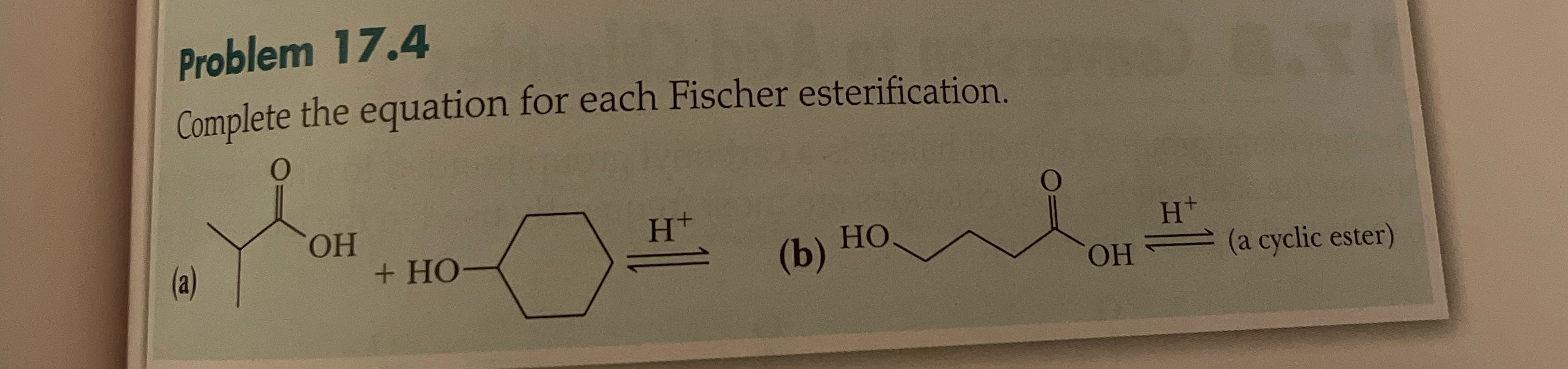 Solved Problem 17.4Complete the equation for each Fischer | Chegg.com