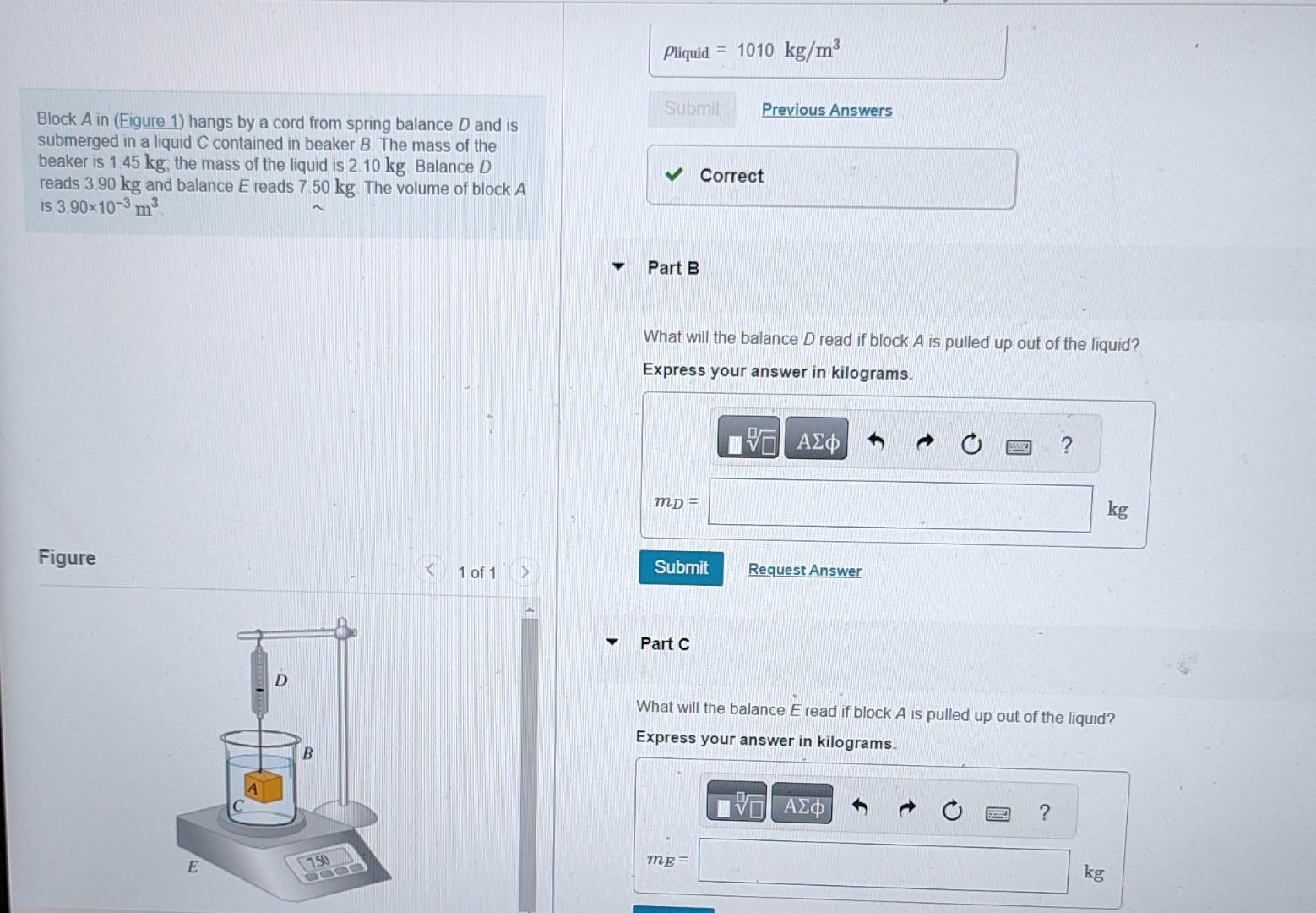 Solved Block A in (Figure 1) hangs by a cord from spring | Chegg.com