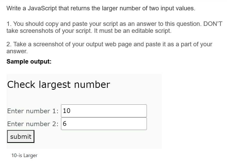 Solved As showing in image attached.Write a JavaScript that | Chegg.com