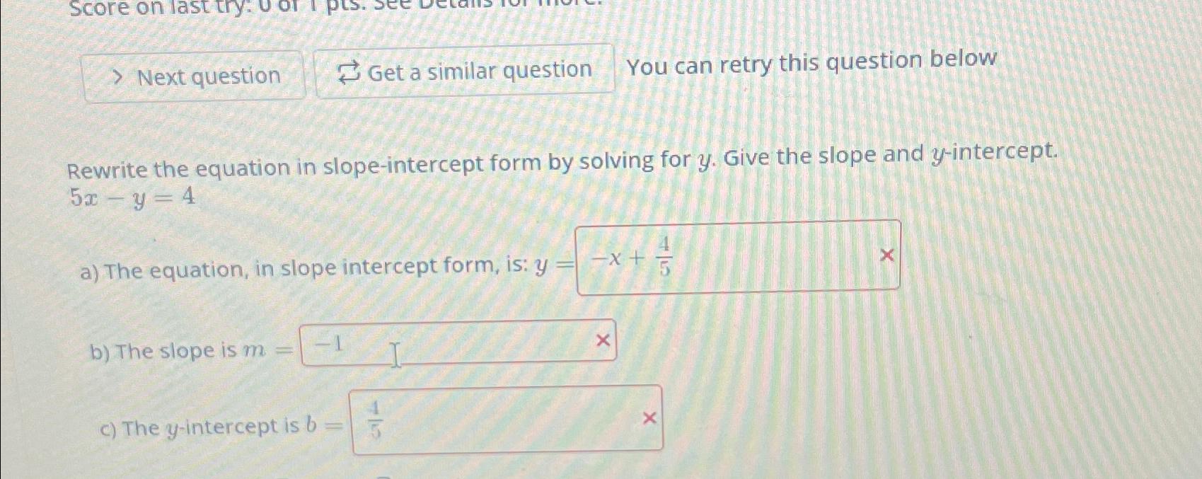 Solved You can retry this question belowRewrite the equation | Chegg.com