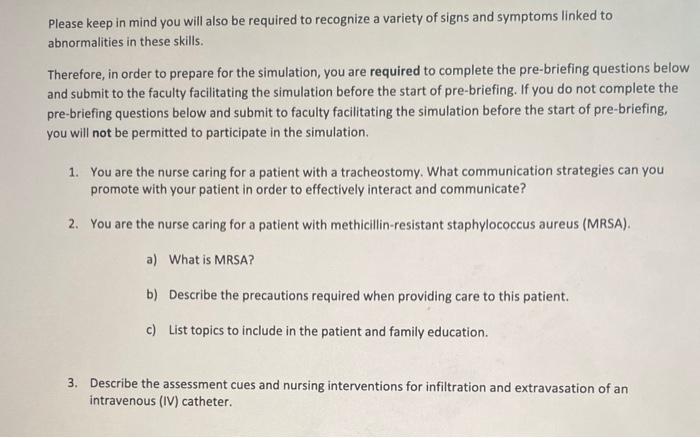 Solved REVIEW AND COMPLETE BEFORE THE START OF PRE-BRIEFING: | Chegg.com