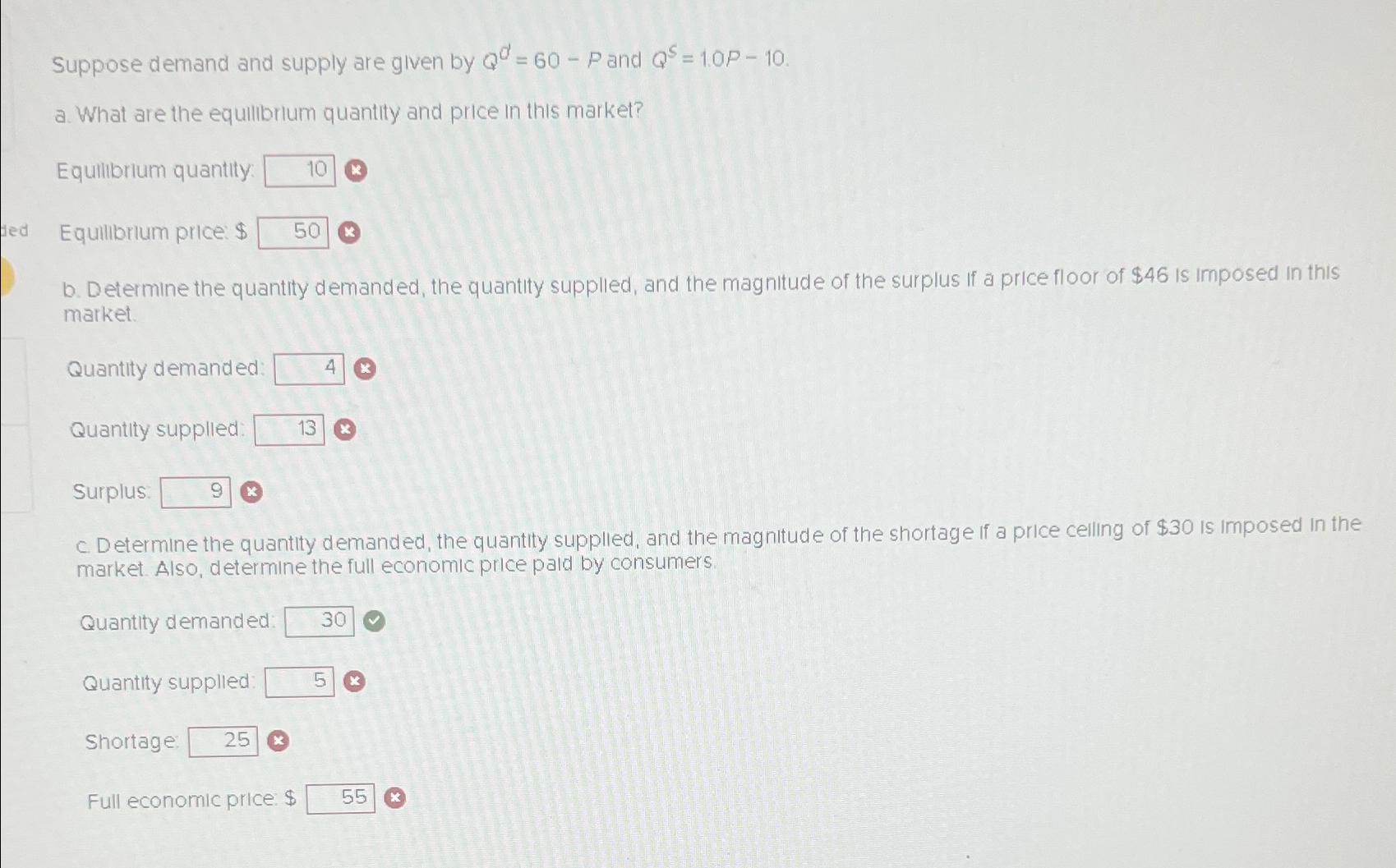 Solved Suppose demand and supply are given by Qd=60-P ﻿and | Chegg.com