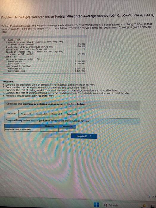 Solved Problem 4-16 (Algo) Comprehensive | Chegg.com