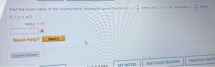Solved 를 15 17 Find the exact value of the trigonometric | Chegg.com