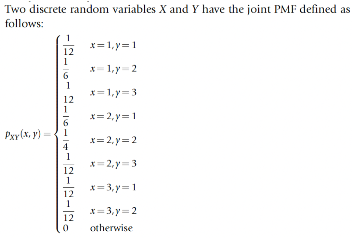 Two Discrete Random Variables X ﻿and Y ﻿have The 
