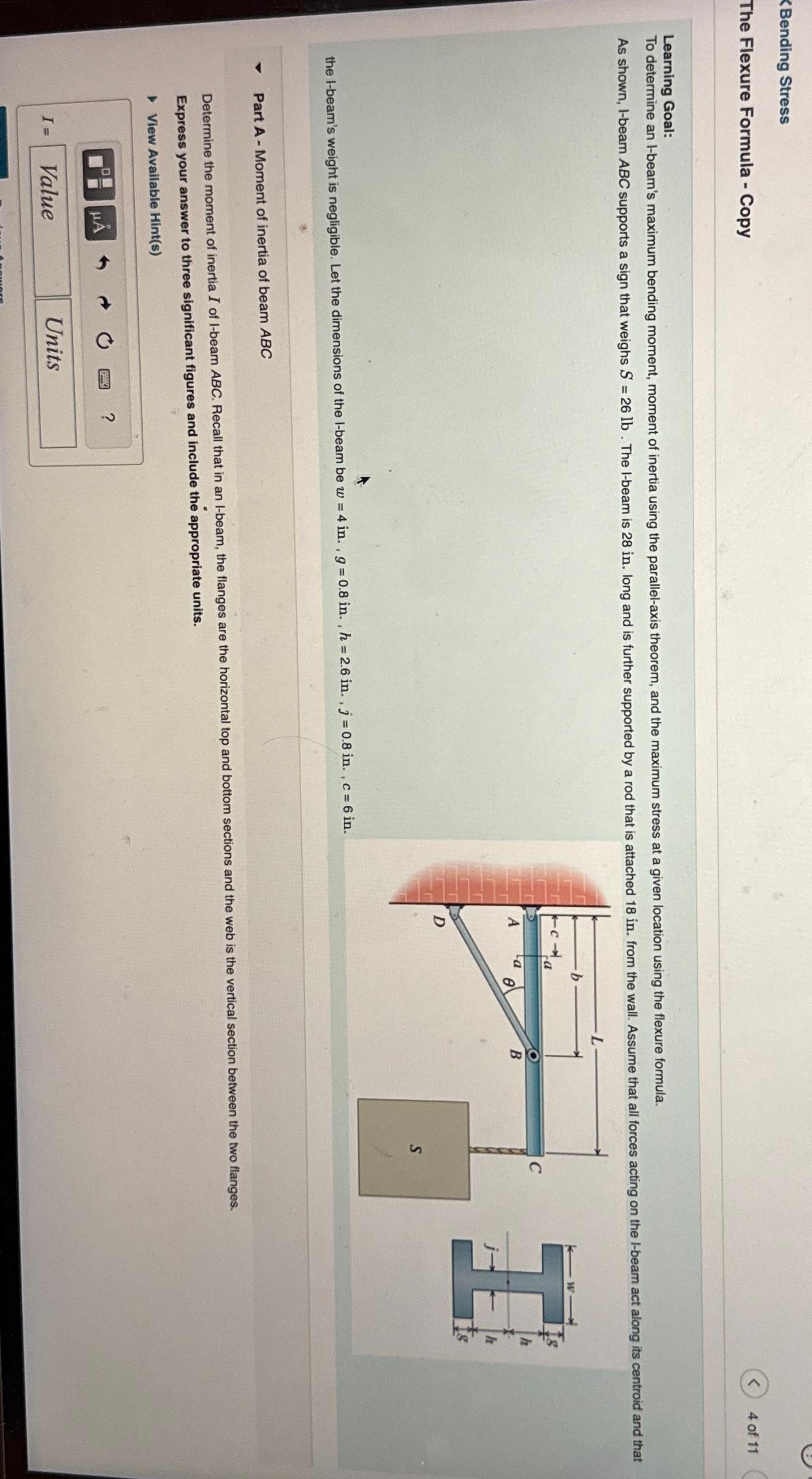 Solved Bending StressThe Flexure Formula - ﻿Copy4 ﻿of | Chegg.com