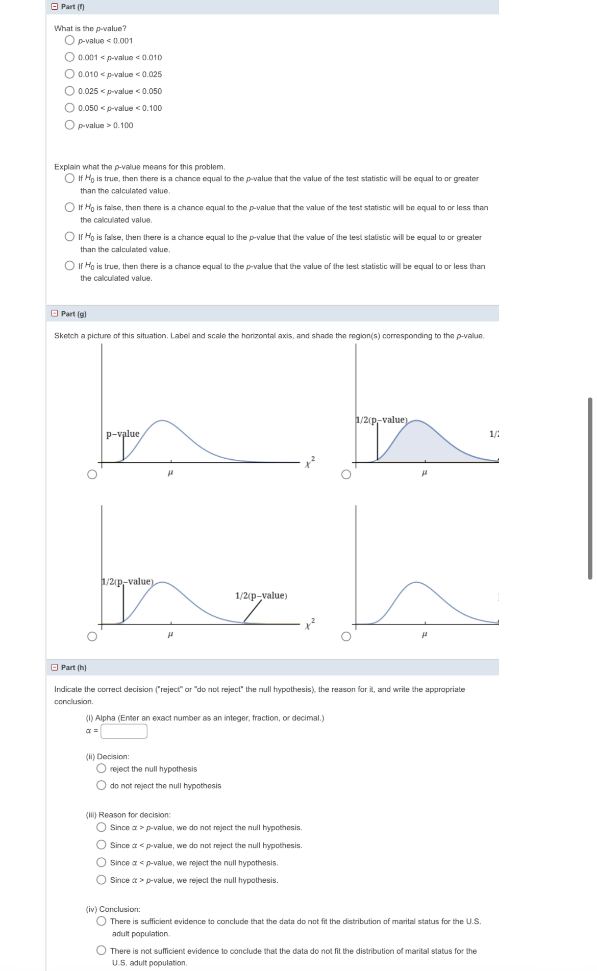 Solved Part (f)What is the p-value?p-value | Chegg.com