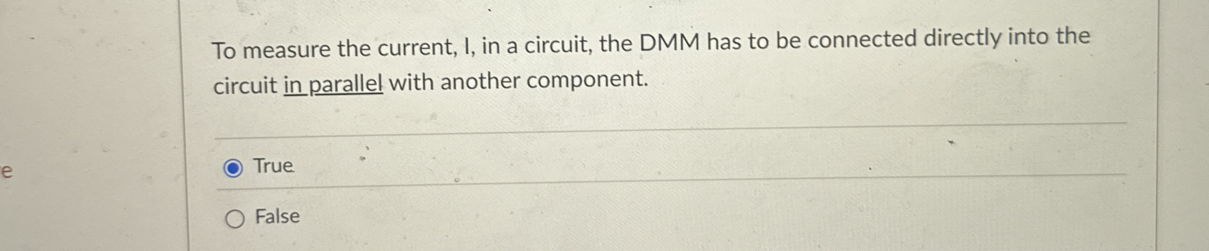 Solved To measure the current, I, in a circuit, the DMM has | Chegg.com