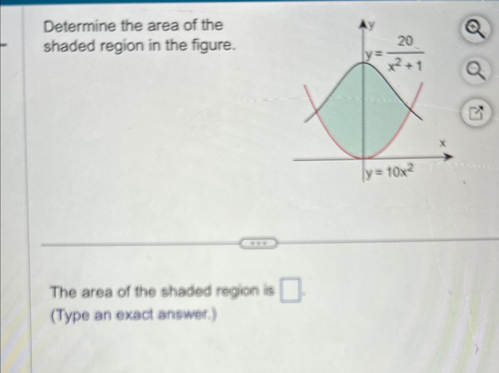 Solved Determine the area of the shaded region in the | Chegg.com