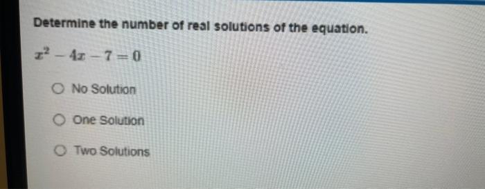 Solved Determine the number of real solutions of the | Chegg.com
