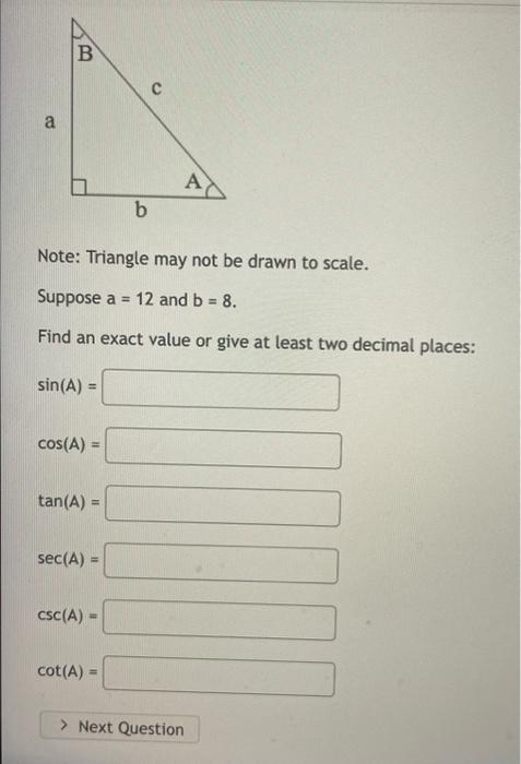 [Solved]: Note: Triangle may not be drawn to scale. Suppose