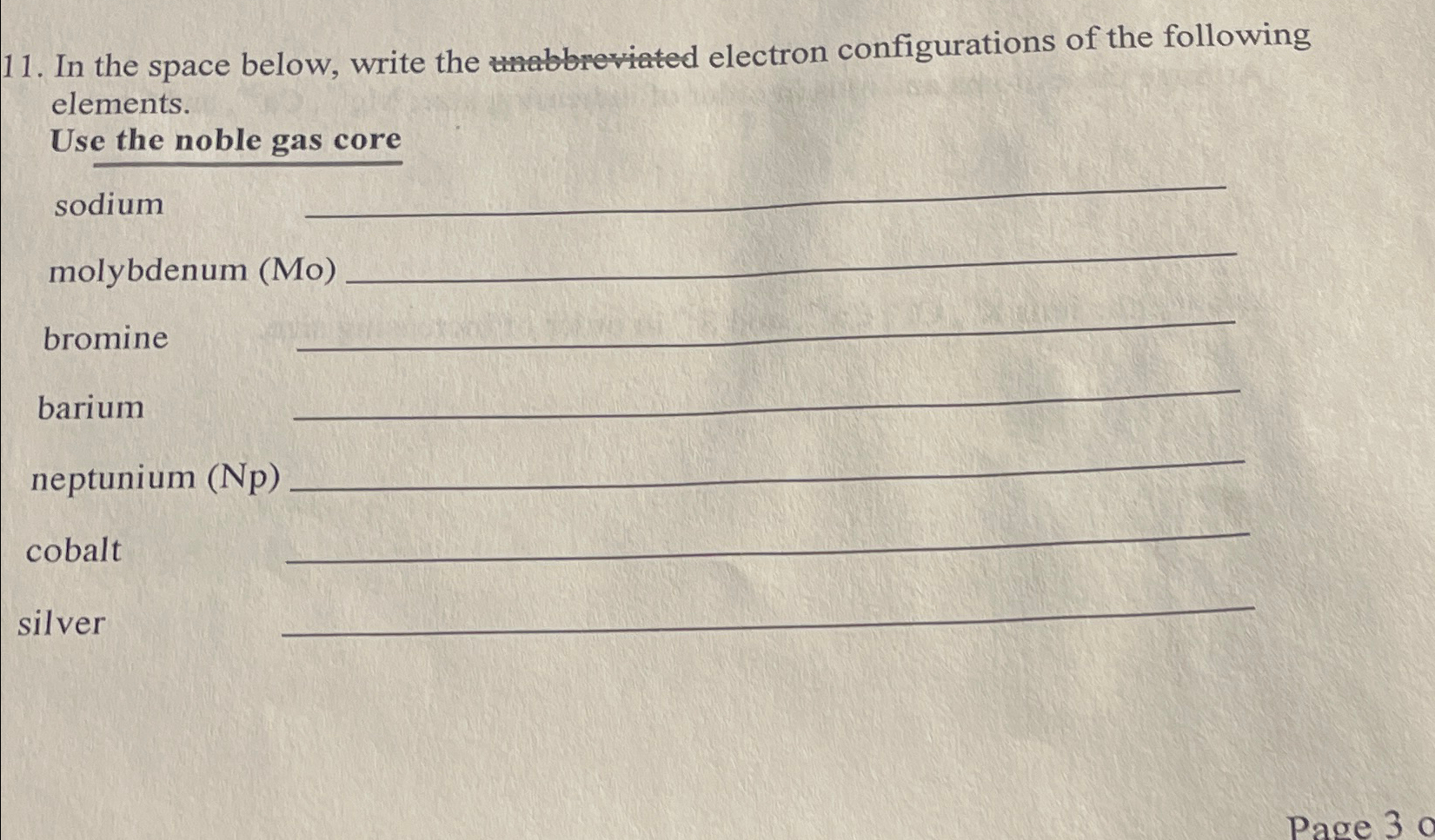 Solved In the space below, write the mabreviated electron | Chegg.com