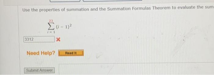Use The Properties Of Summation And The Summation