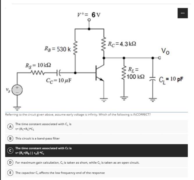 Solved Referring to the circuit given above, assume early | Chegg.com