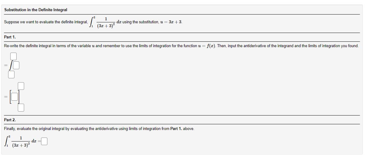 Solved Suppose we want to evaluate the definite integral, | Chegg.com